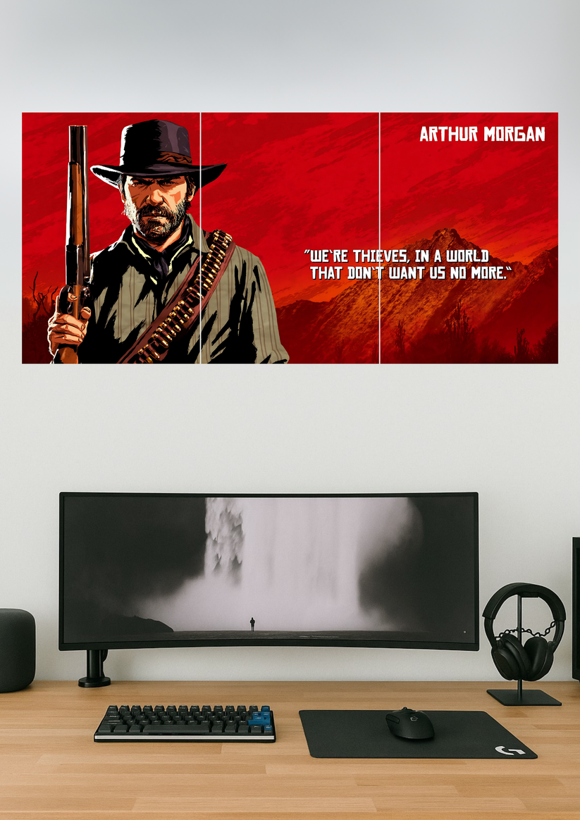 Red Dead Redemption X Arthur Morgan | Gaming Set | Split Design Poster – Genzcustom